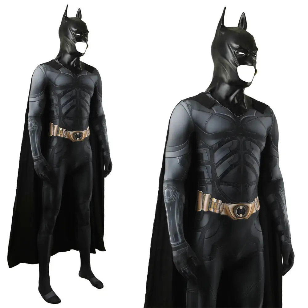 Bruce Wayne Cosplay Costume Jumpsuit Mask