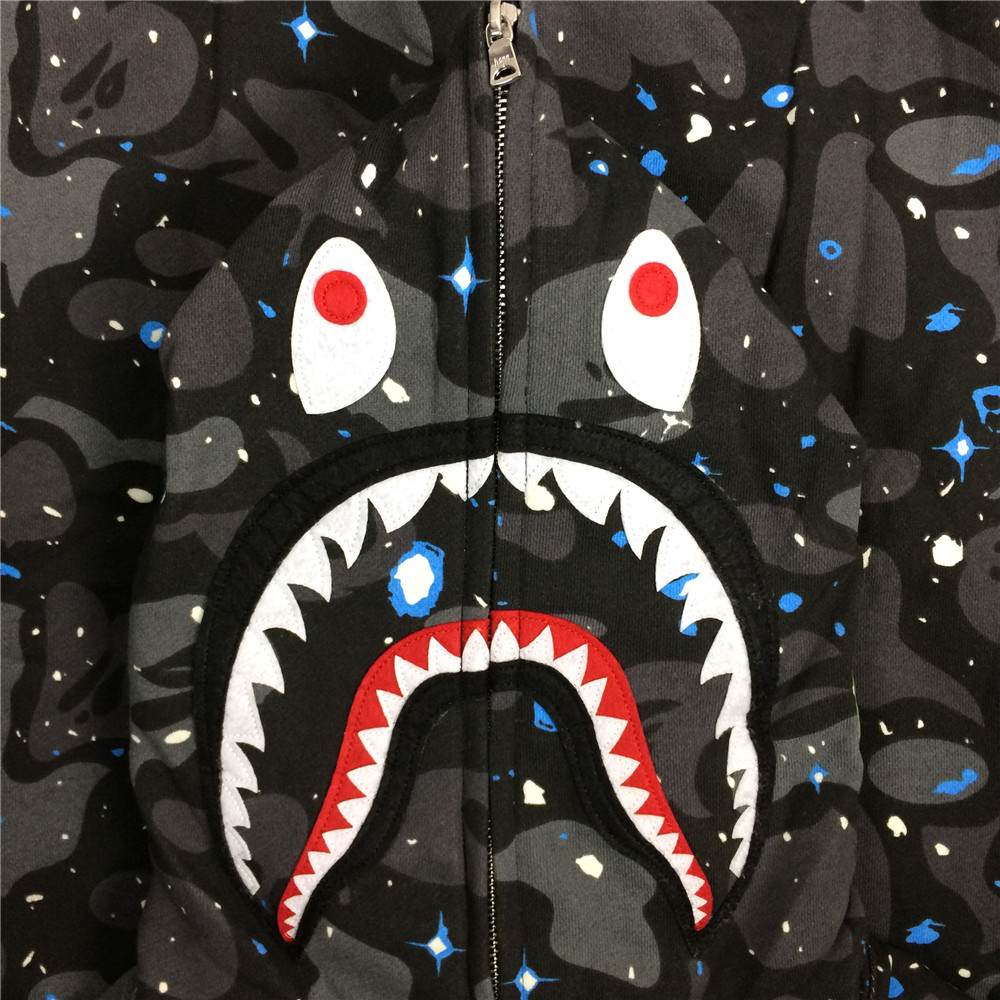 Bape SPACE GALAXY CAMO SHARK HOODIE