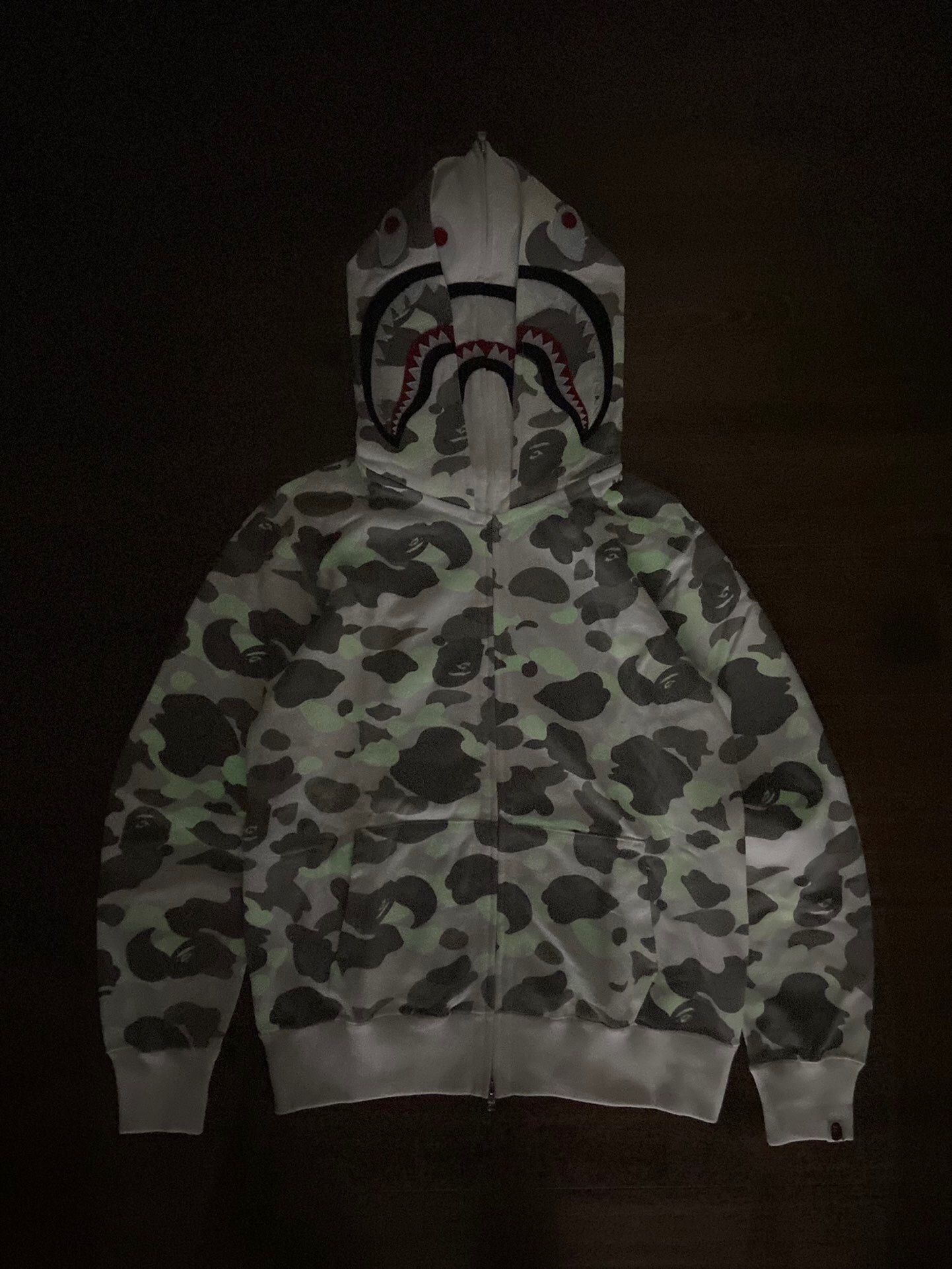 Bape Double Hood Glow in The Dark Hoodie 2 Colors