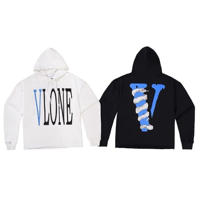 Vlone white snake hoodie black/white
