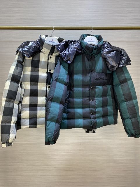 Moncler checkered pattern down jacket 2 colors