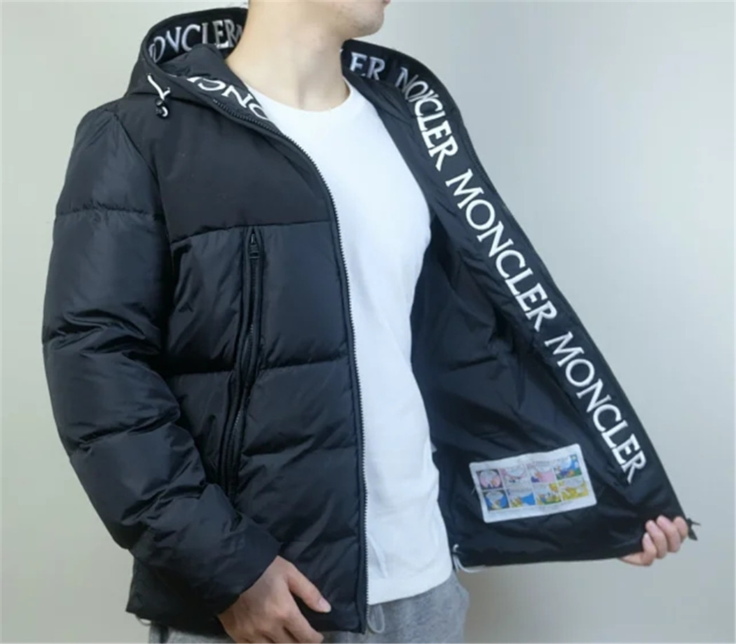 Moncler Inside Letters Down Jacket Black Color