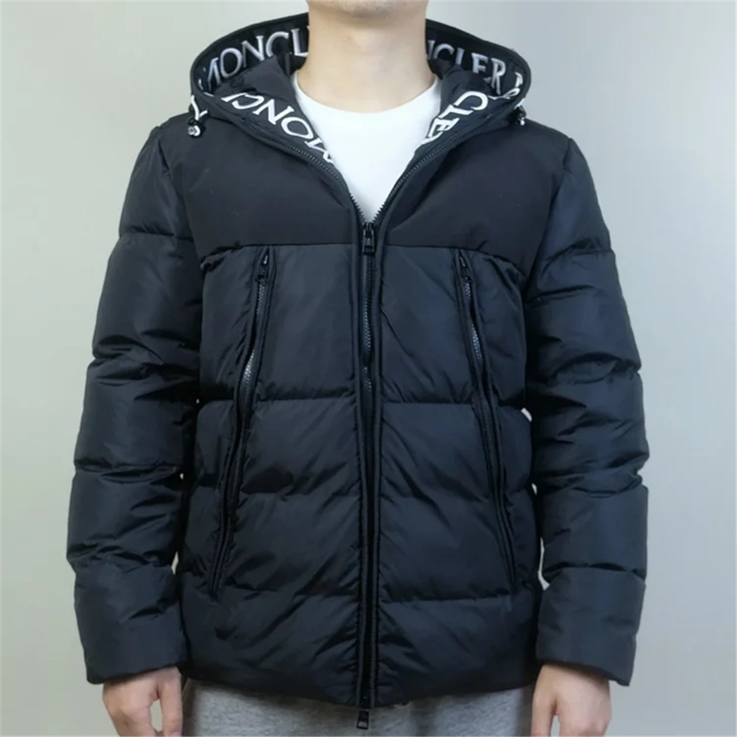 Moncler Inside Letters Down Jacket Black Color