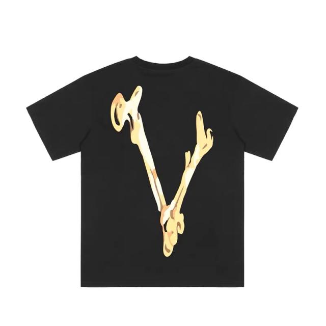 Free shipping vlone skeleton bone tee black white