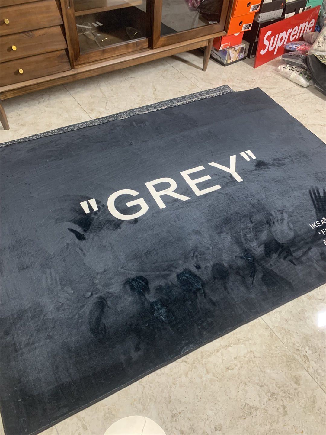 Off White Virgil Abloh x IKEA "GREY" Rug 195x133 CM