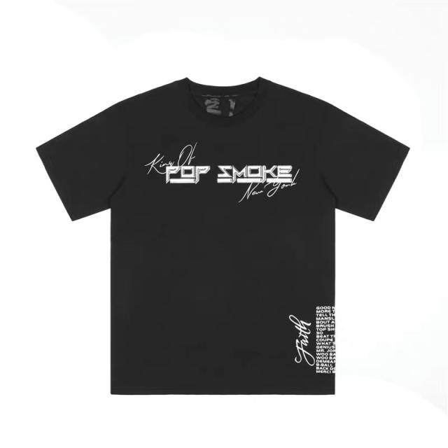 Free shipping pop smoke tee black white