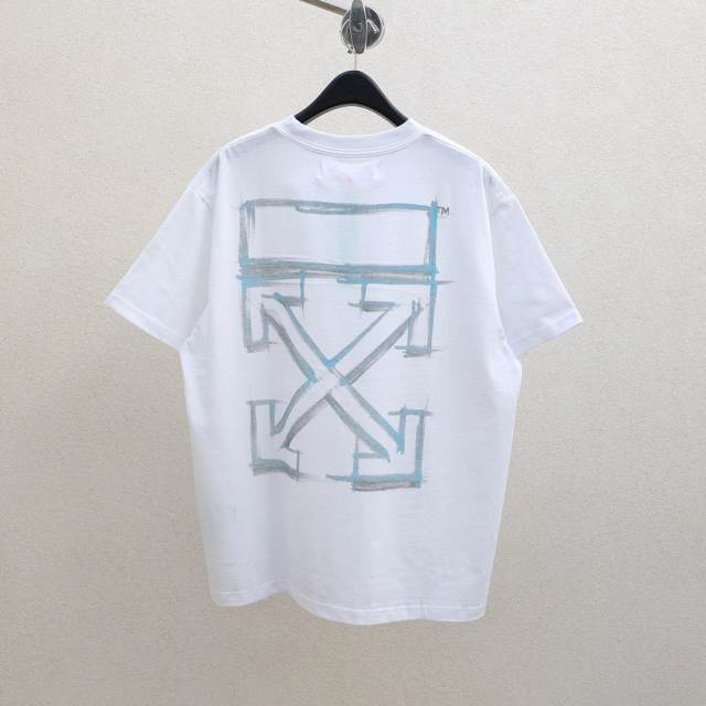 Off white blue marker arrow tee white black