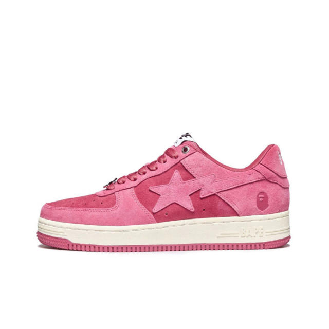 Bape Sta Bapesta Suede Low Shoes Pink