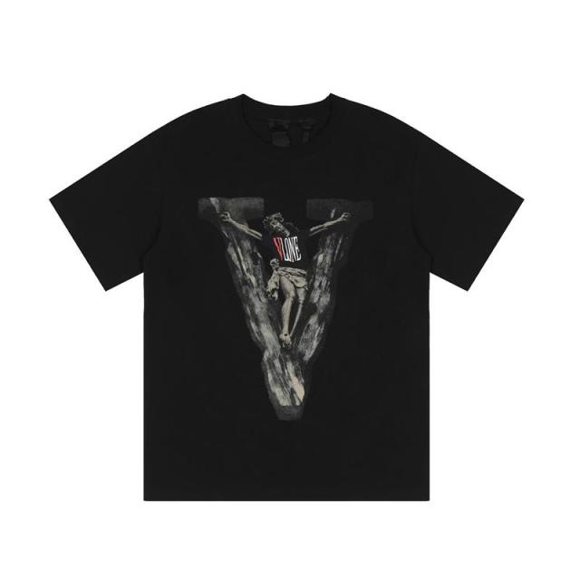 Vlone jesus in purgatory tee black white