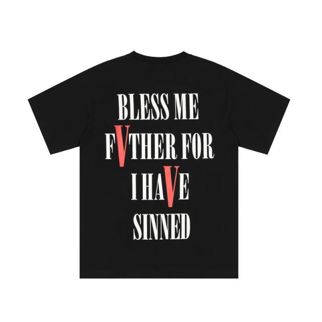 Vlone jesus in purgatory tee black white