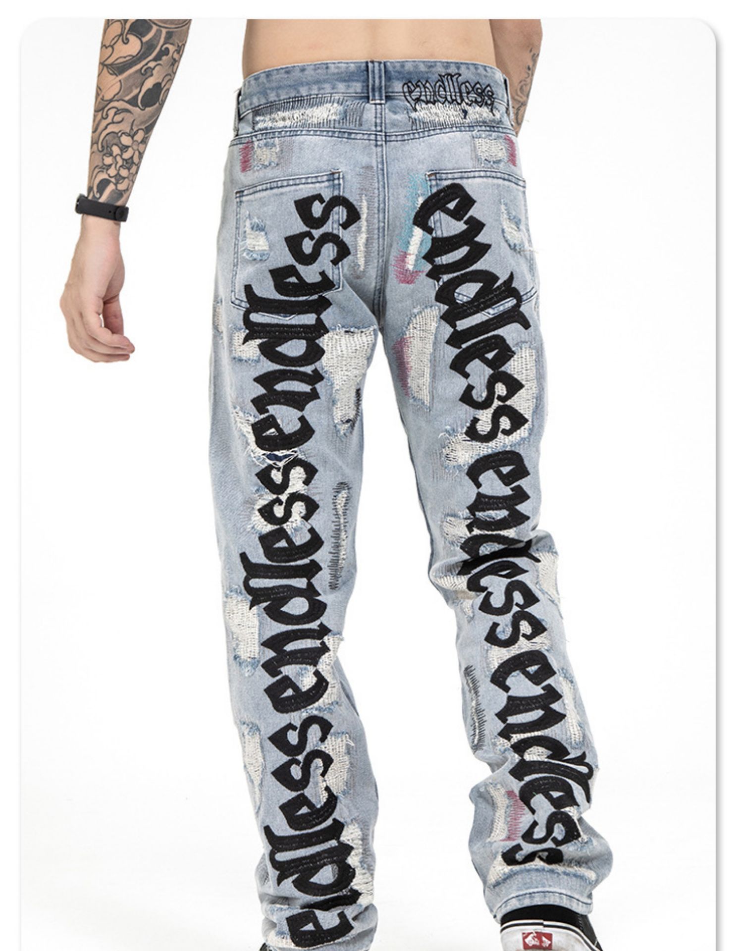 Vlone x Endless Denim Embroidery Jeans
