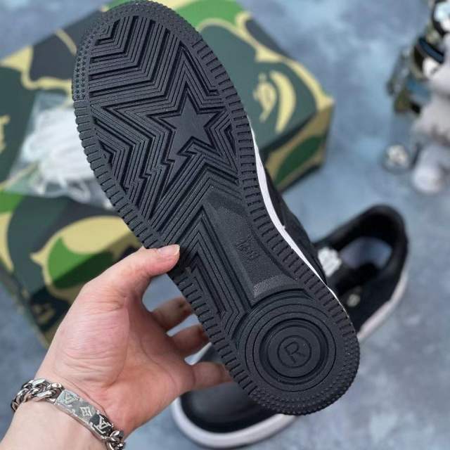 Bape Sta Black Leather Shoes