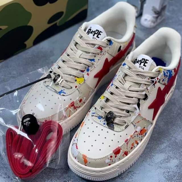 Bape Sta Painted Shoes