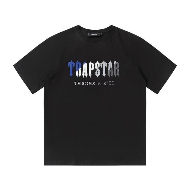 Trapstar blue grey letters tee 2 colors