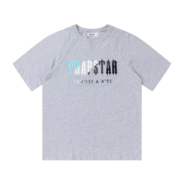 Trapstar blue grey letters tee 2 colors