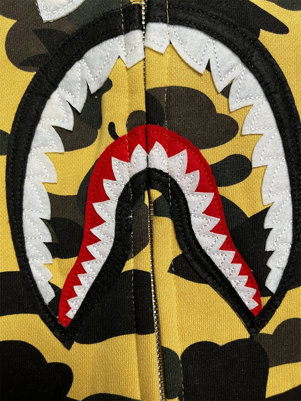 Bape Ponr Shark Zip-Up Hoodie Blue/Yellow/Green Camo