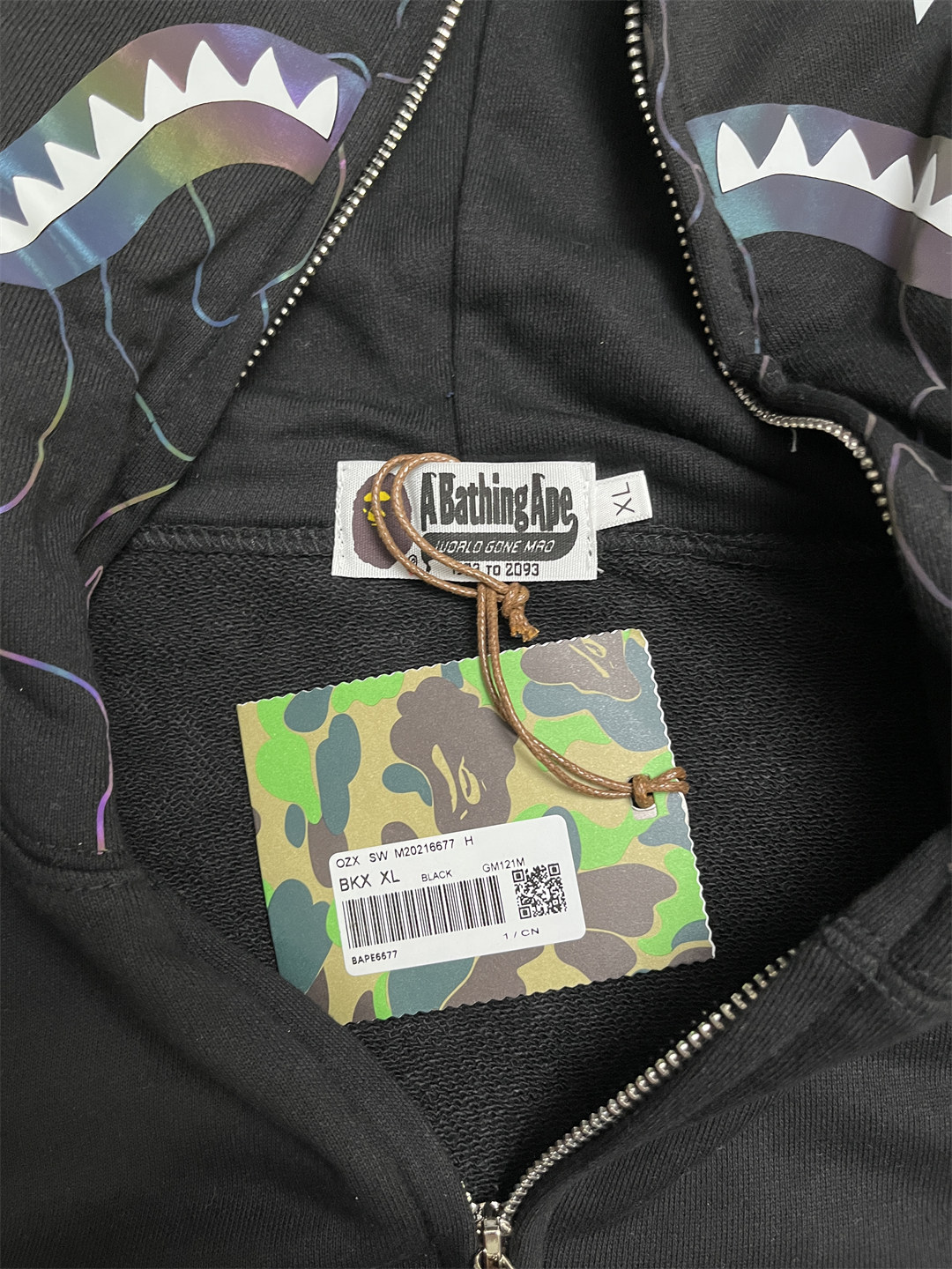 Bape Laser Reflective Logo Hoodie (Black/White)