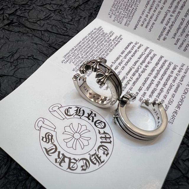 Free Size CH Cross Tail Ring 925 Silver