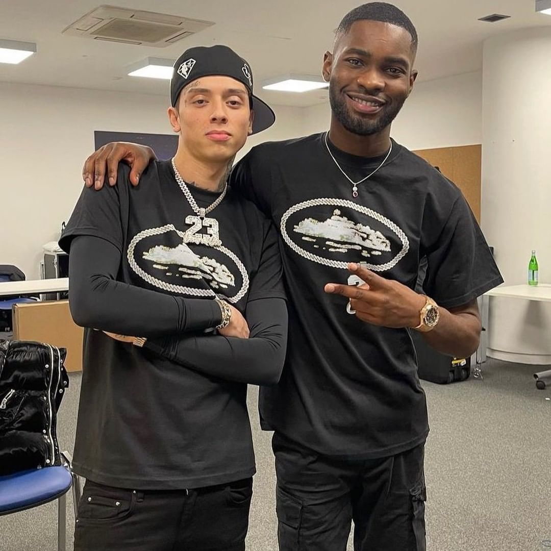 Corteiz UKDrill Gold Chain 23 T-Shirt White Black