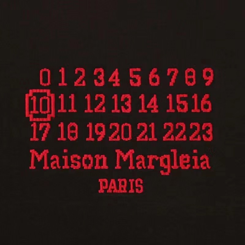 Masion Margiela Embroidered Numbers T-Shirt White Black
