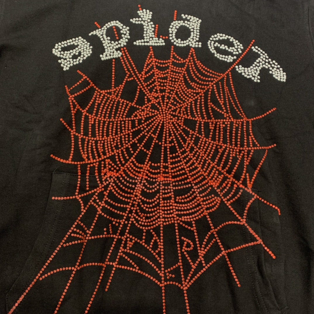 Spider Worldwide Sp5der Worldwide Clothing Spider Red Web Hoodie Black