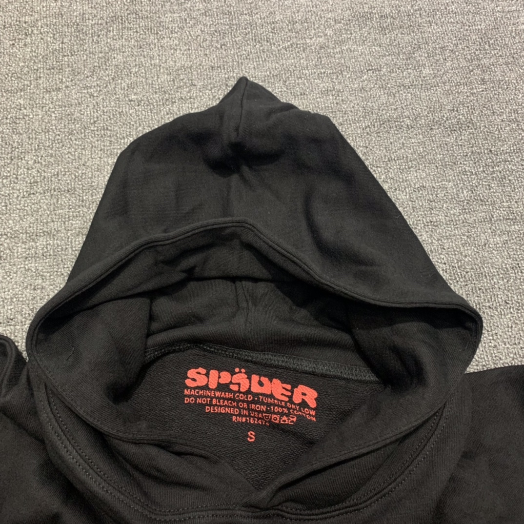 Spider Worldwide Sp5der Worldwide Clothing Spider Red Web Hoodie Black