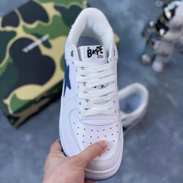 Bape Sta 2FUL Blue Logo Shoes White