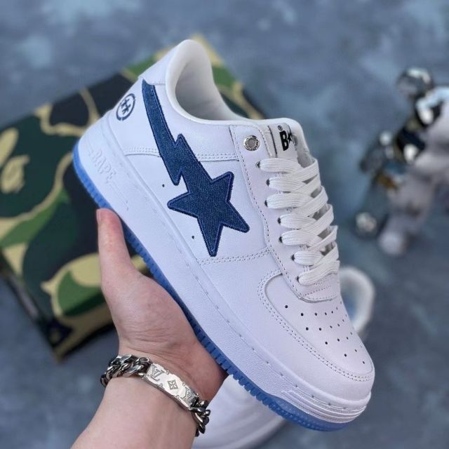Bape Sta 2FUL Blue Logo Shoes White