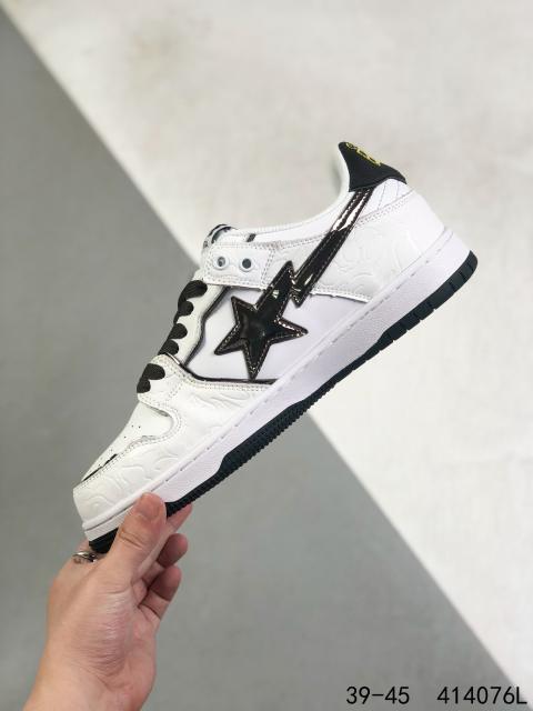 Bape Sta Bapesta SK8 Dunk Silver Logo (White Black)