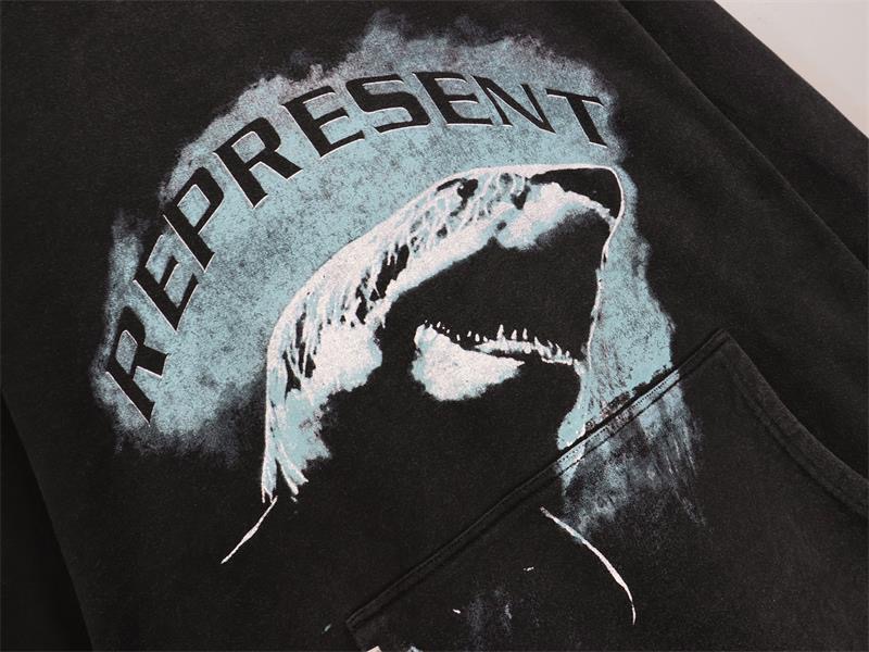 Represent shark hoodie black