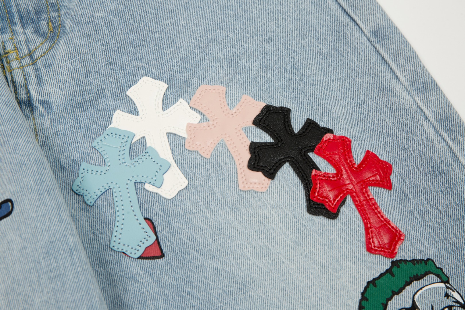 [Best Quality] CH Matty Boy CONCEPT Crosses Graffiti Ripped Denim Jeans