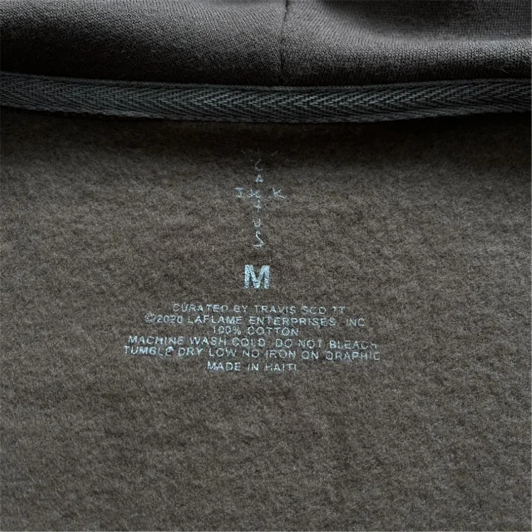 Travis Scott Yup letters hoodie brown