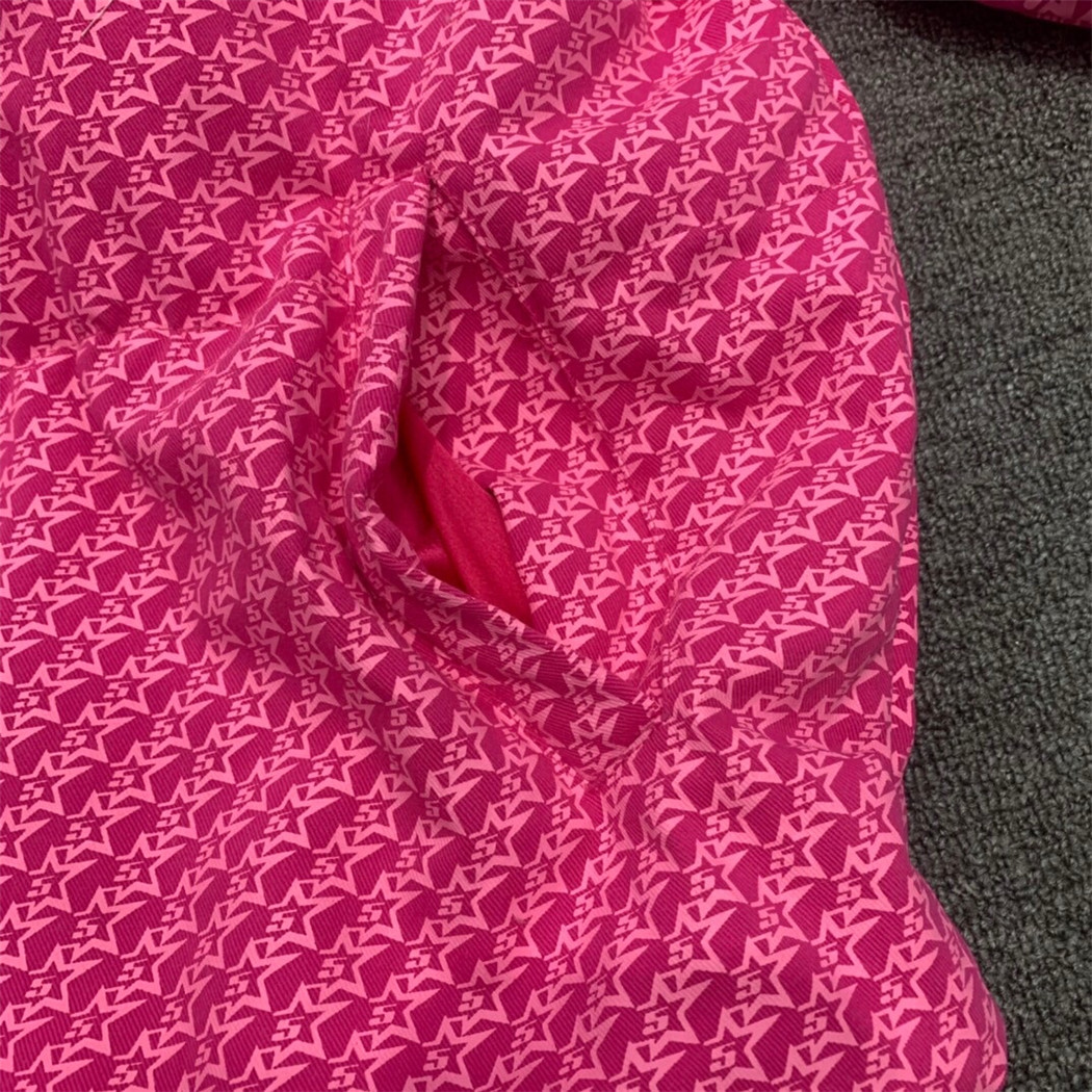 Sp5der star print puffer pink