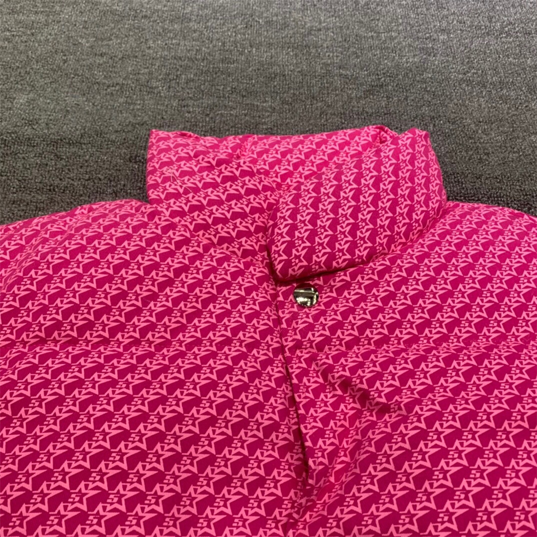 Sp5der star print puffer pink