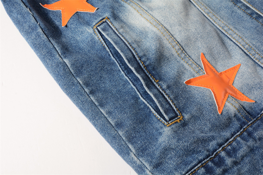 Amiri Orange Stars denim jacket