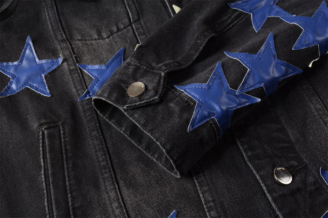 Amiri Blue Stars denim jacket Black