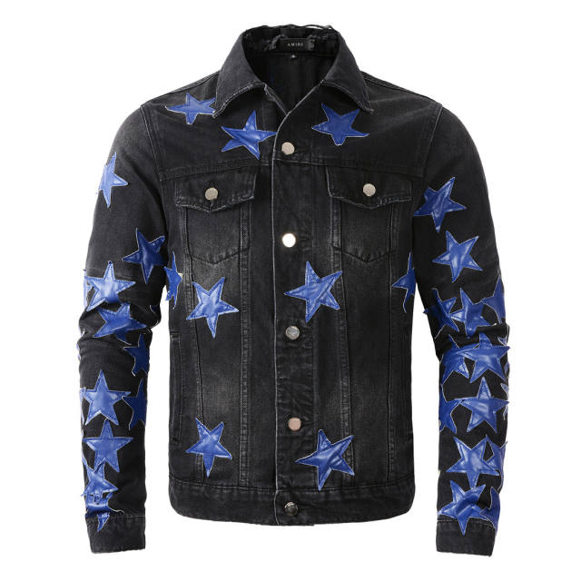 Amiri Blue Stars denim jacket Black