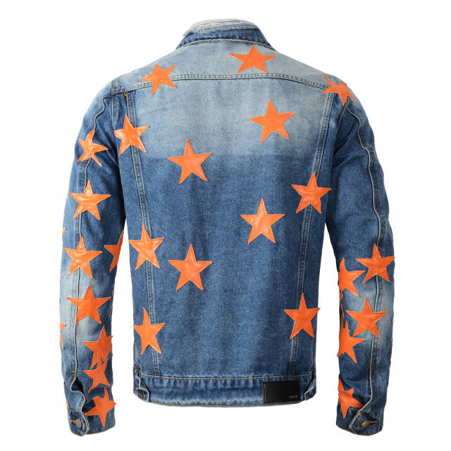 Amiri Orange Stars denim jacket