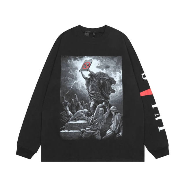 Saint Michael VLONE NO CAP Long Sleeve T-Shirt Black White
