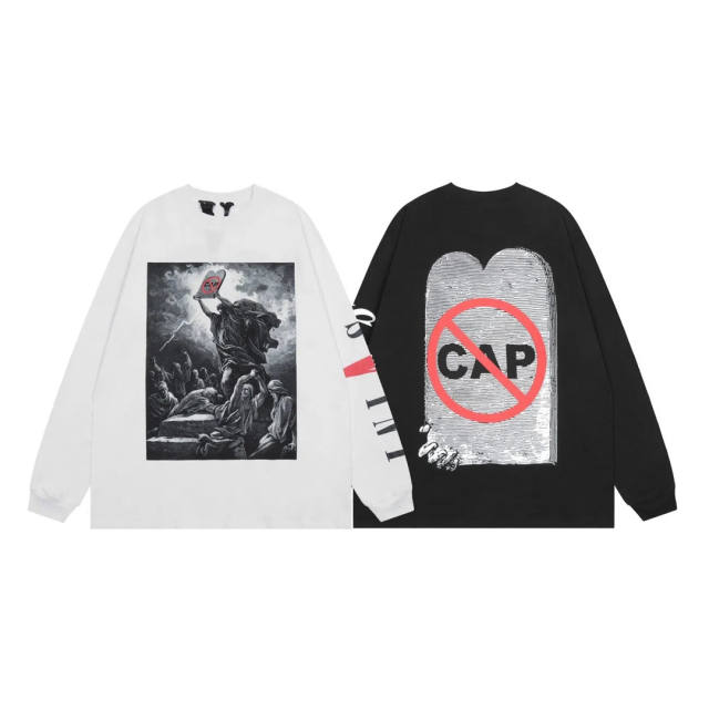 Saint Michael VLONE NO CAP Long Sleeve T-Shirt Black White
