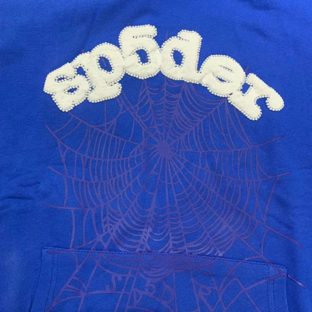 Sp5der Spider Worldwide Hoodie / Pants Blue Tracksuit