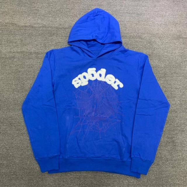 Sp5der Spider Worldwide Hoodie / Pants Blue Tracksuit