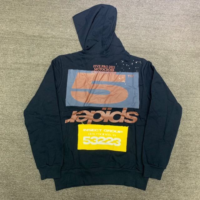Sp5der Spider Worldwide Split Big Logo Hoodie Navy Blue White