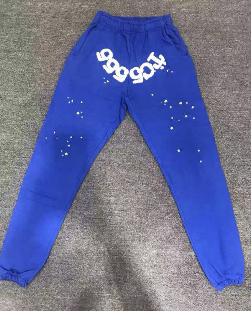 Sp5der Spider Worldwide Hoodie / Pants Blue Tracksuit