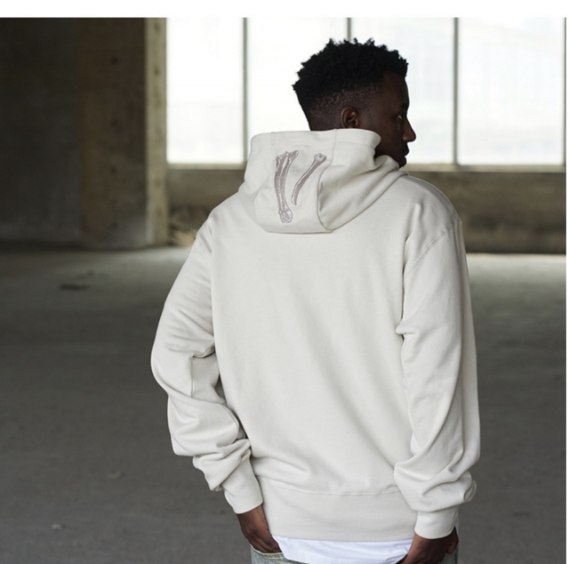 Vlone bone embroidery hoodie black white