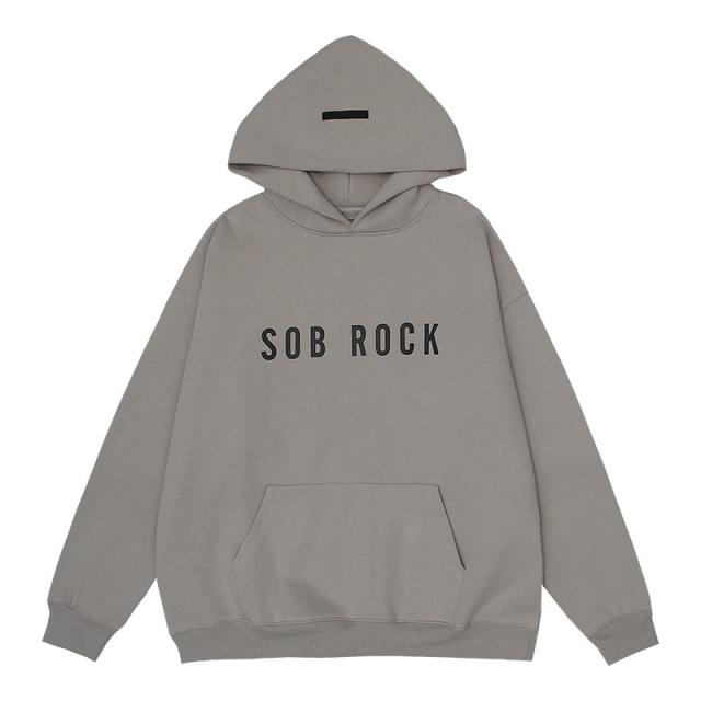 Fear of god sob rock hoodie black gray
