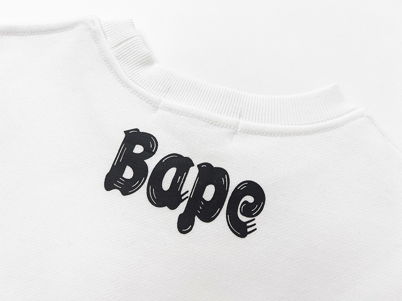 Bape Hand Painted Fonts Logo Crewneck Sweatshirt Black
