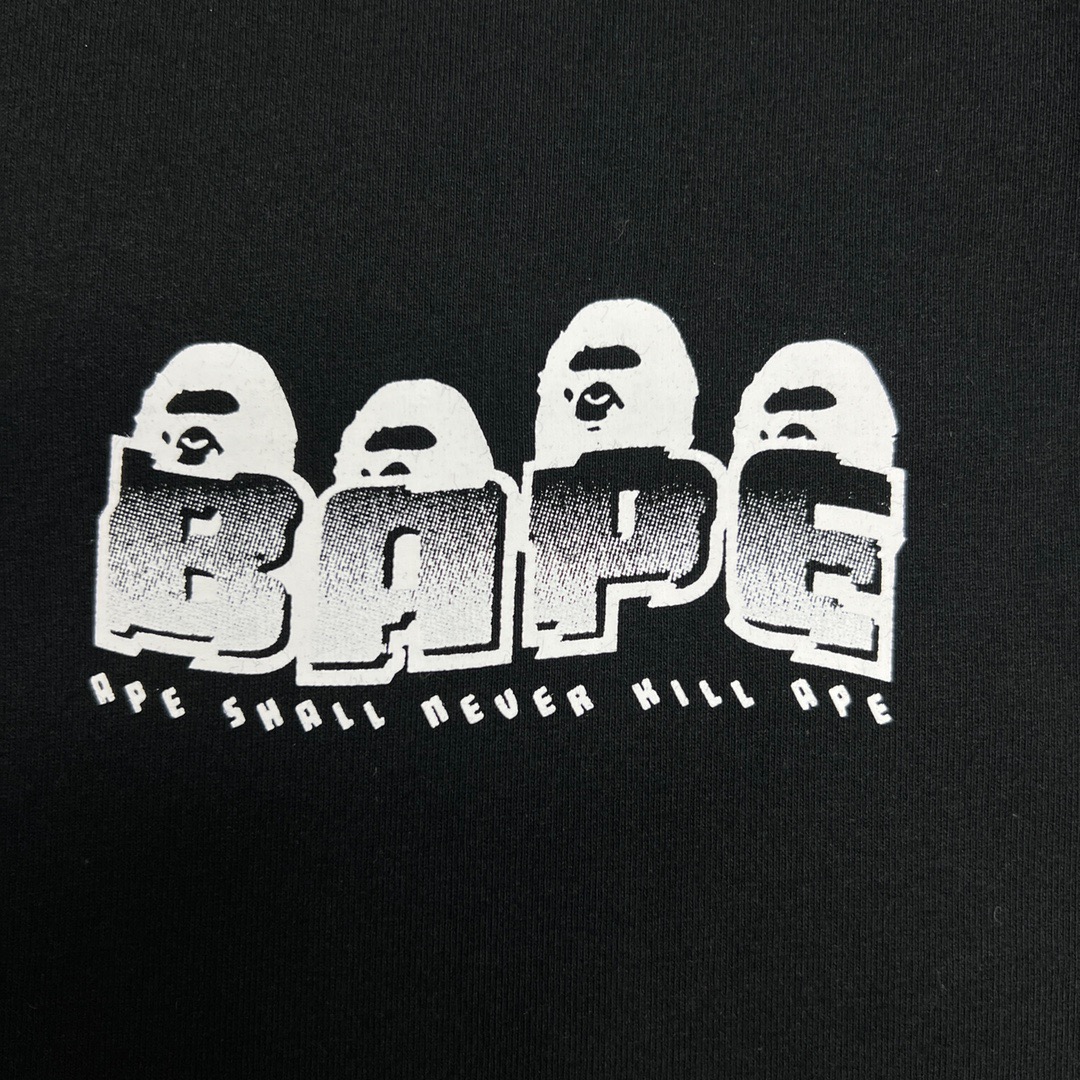 Bape multiple lines of fonts t-shirts black white