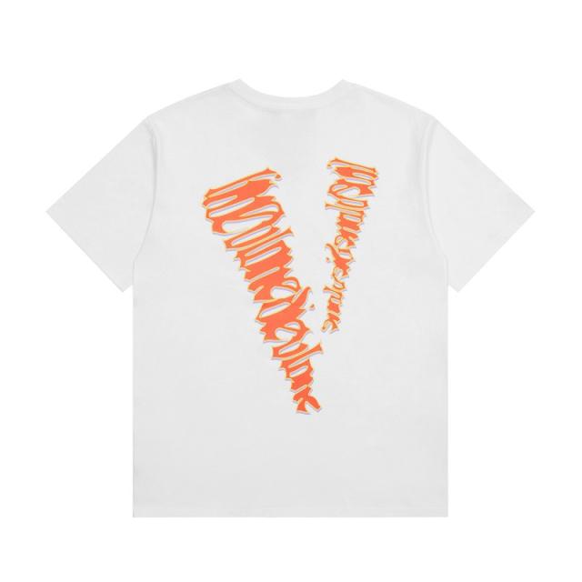 Vlone curve letters tee black white