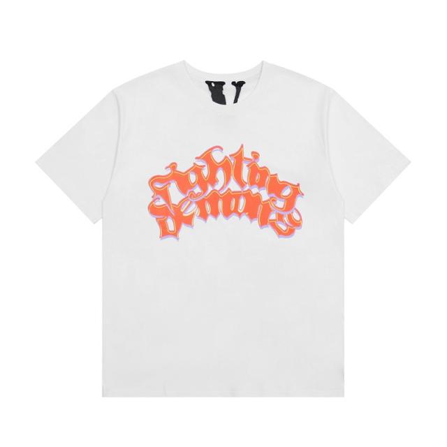 Vlone curve letters tee black white